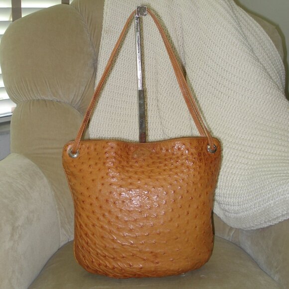 Siso | Bags | Vtg Auth Siso Italy Genuine Ostrich Convertible Satchel ...